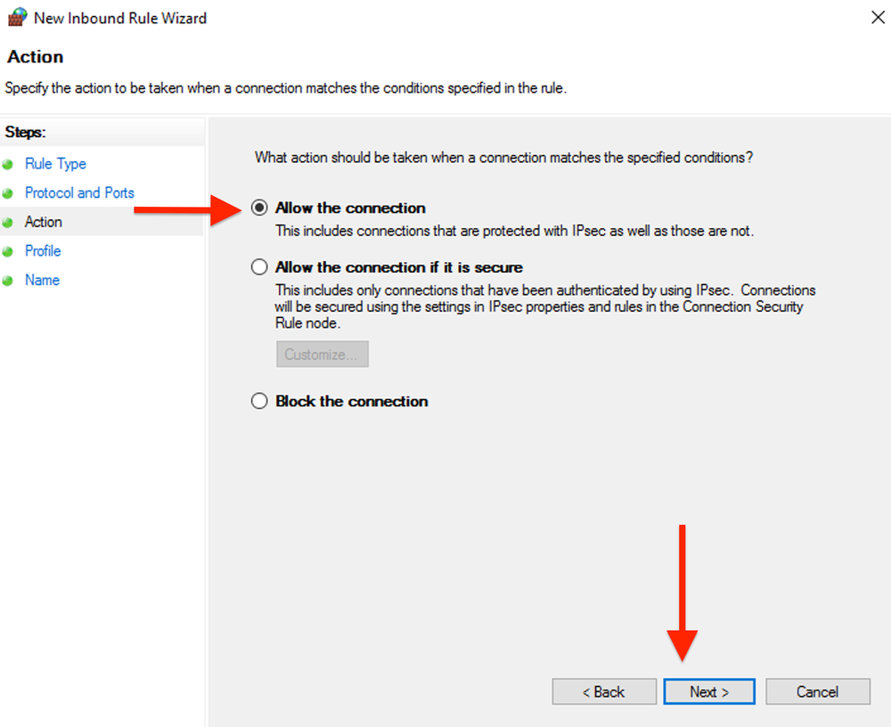 How to enable a port in Windows firewall?