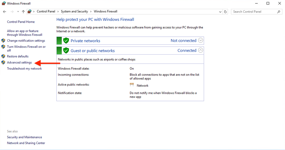 How to block a port in a Windows firewall?
