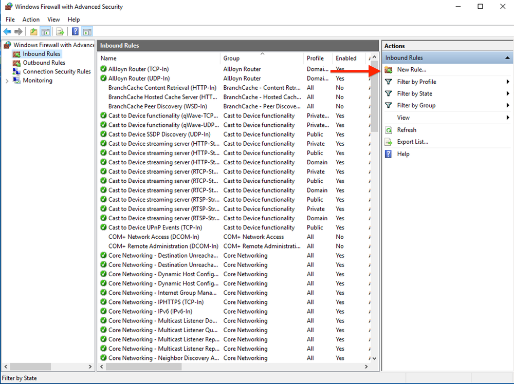 How to block a port in a Windows firewall?