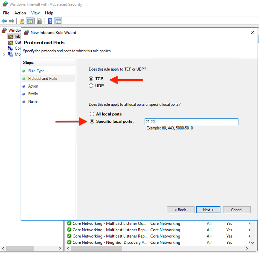 How to block a port in a Windows firewall?