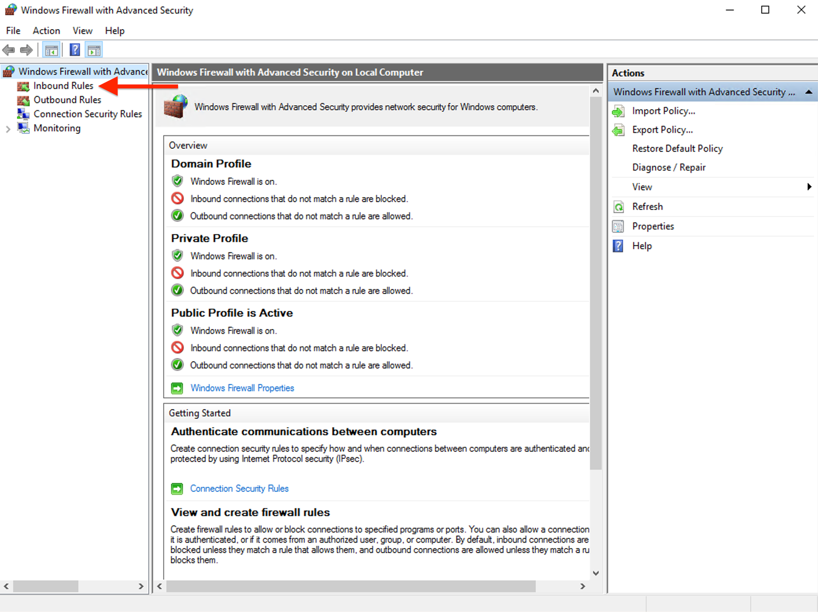 How to enable a port in Windows firewall?