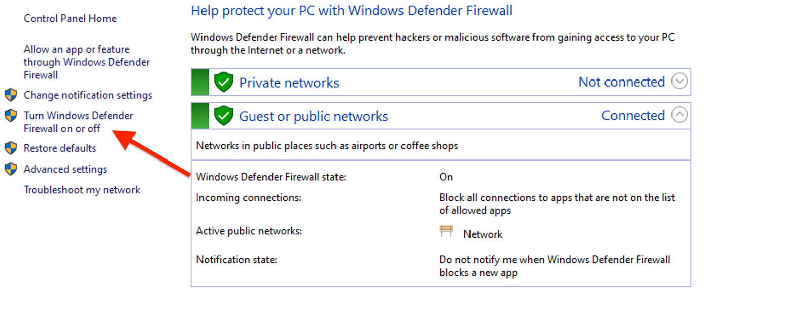 How to disable/enable Firewall in Windows Server?