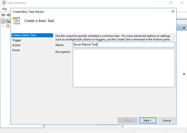 How to schedule a reboot of the Windows server?