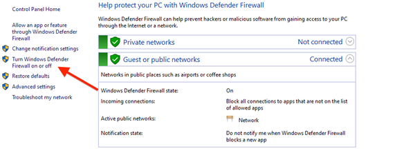 How to disable/enable Firewall in Windows Server?