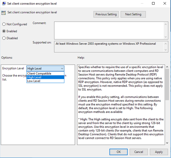 Troubleshooting RDP Error: "Because of an error in data encryption, this session will end"
